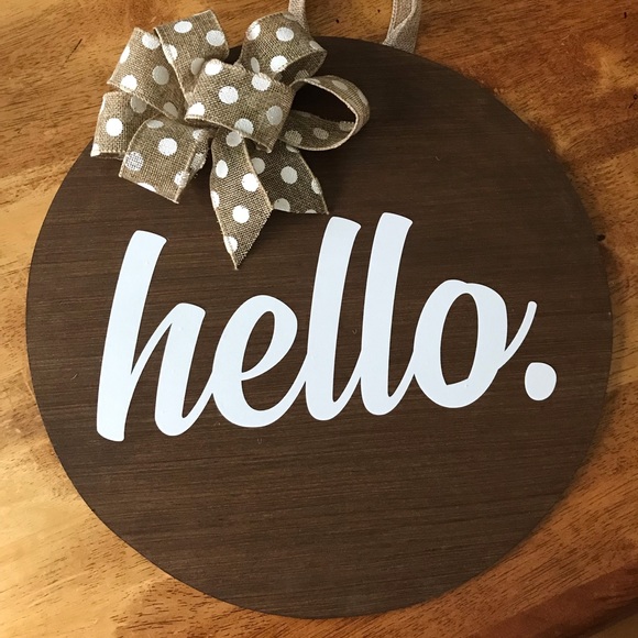 Other | Hello Round Door Hanger Sign | Poshmark